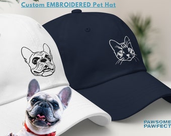 Custom EMBROIDERED Pet Hat Using Pet Photo Personalized Dog Hat Custom ...