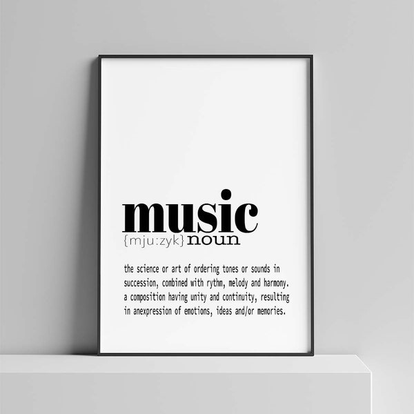 Music Definition Printable Art - Etsy