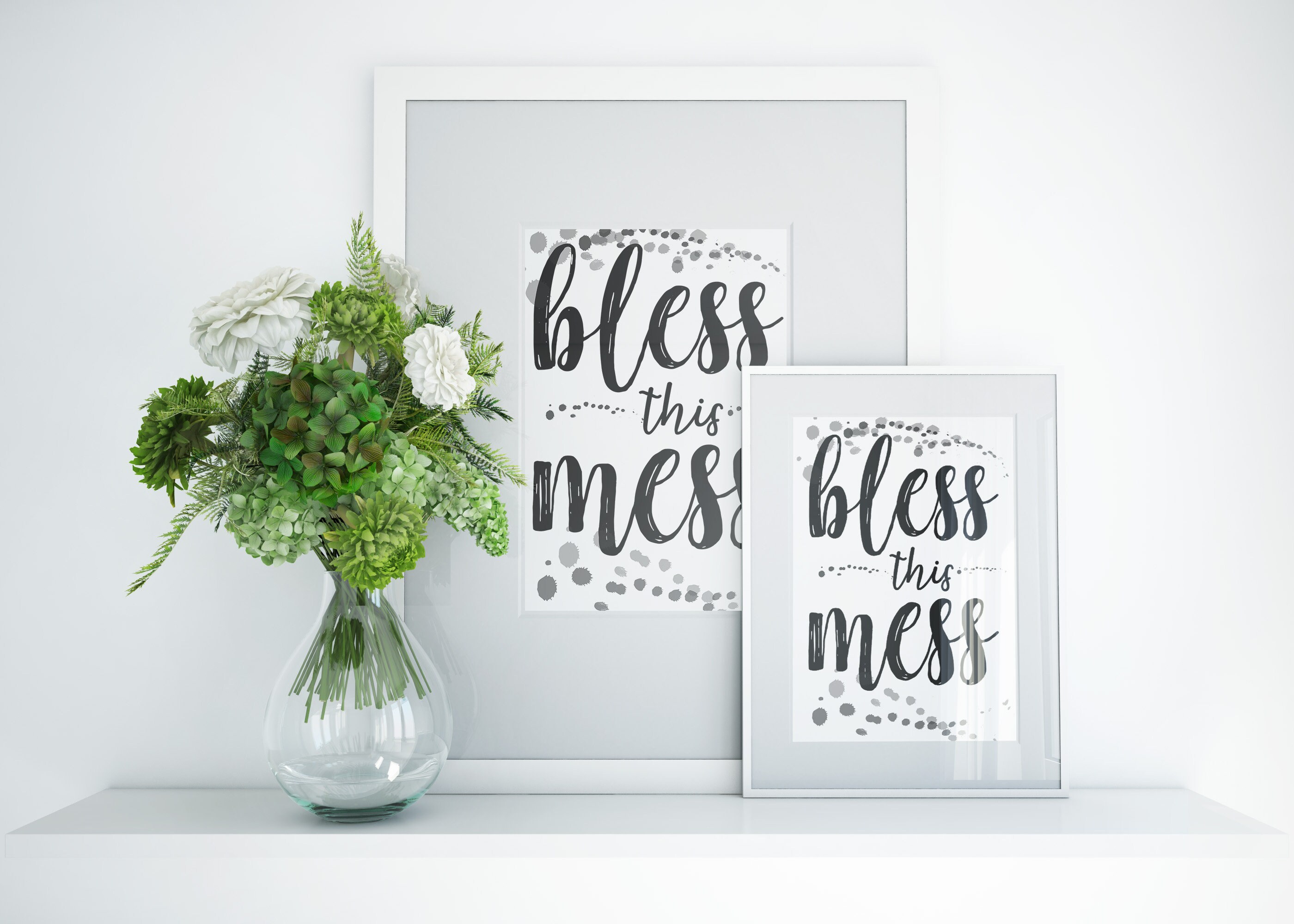 Inspirational Quote Bless This Mess Sign Printable Playroom | Etsy