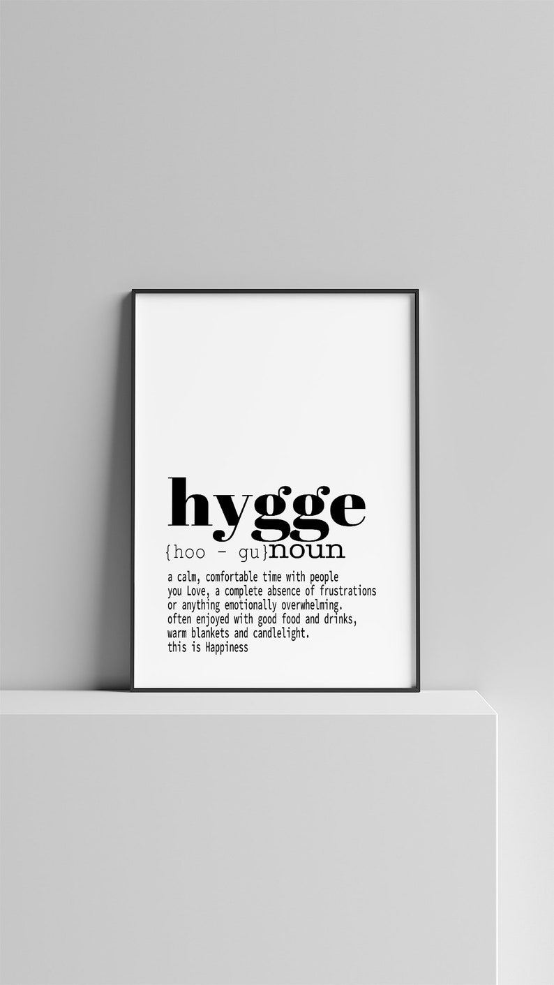 Hygge Definition Wall Print Printable Digital Download: 4x6 | Etsy