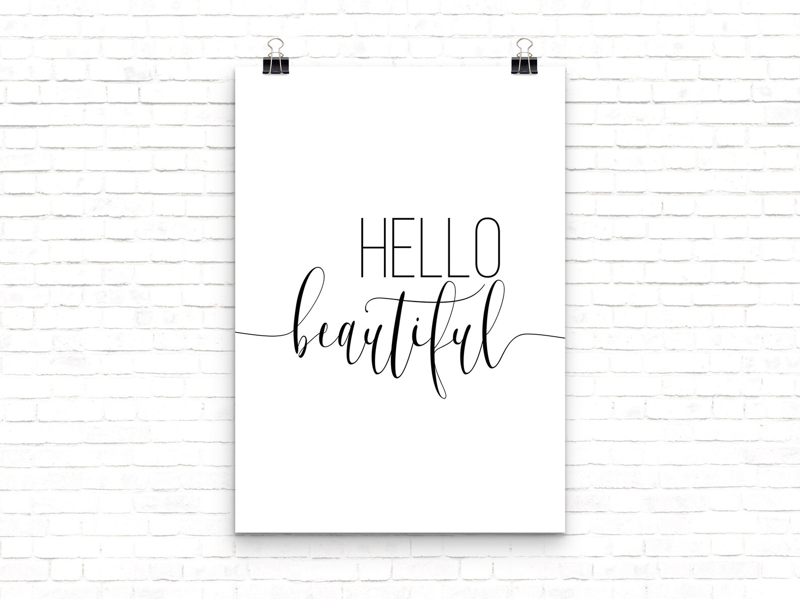 Hello Beautiful Sign Printable Beautiful Print Wall Art - Etsy