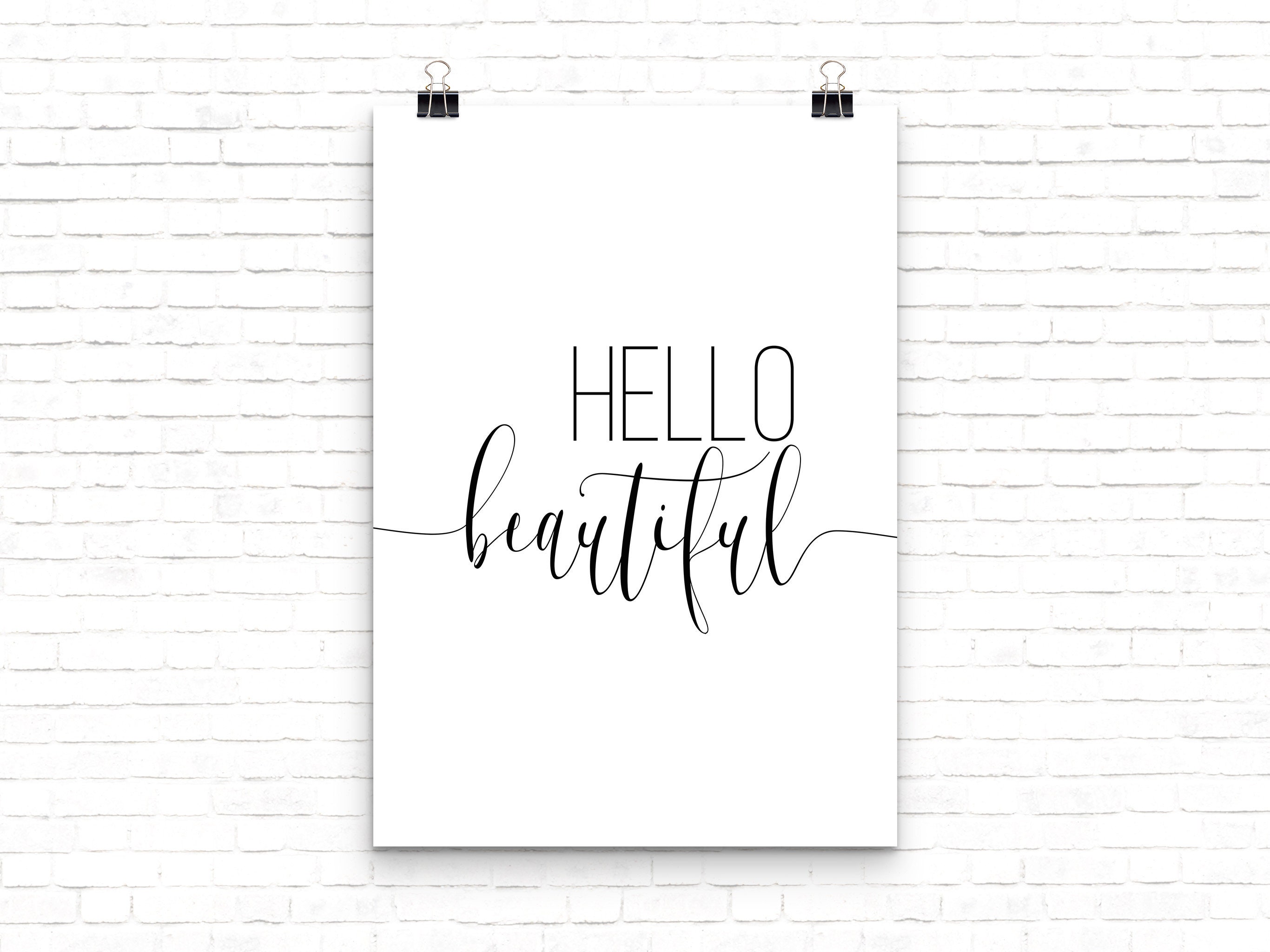 Hello Beautiful Sign Printable Beautiful Print Wall Art | Etsy