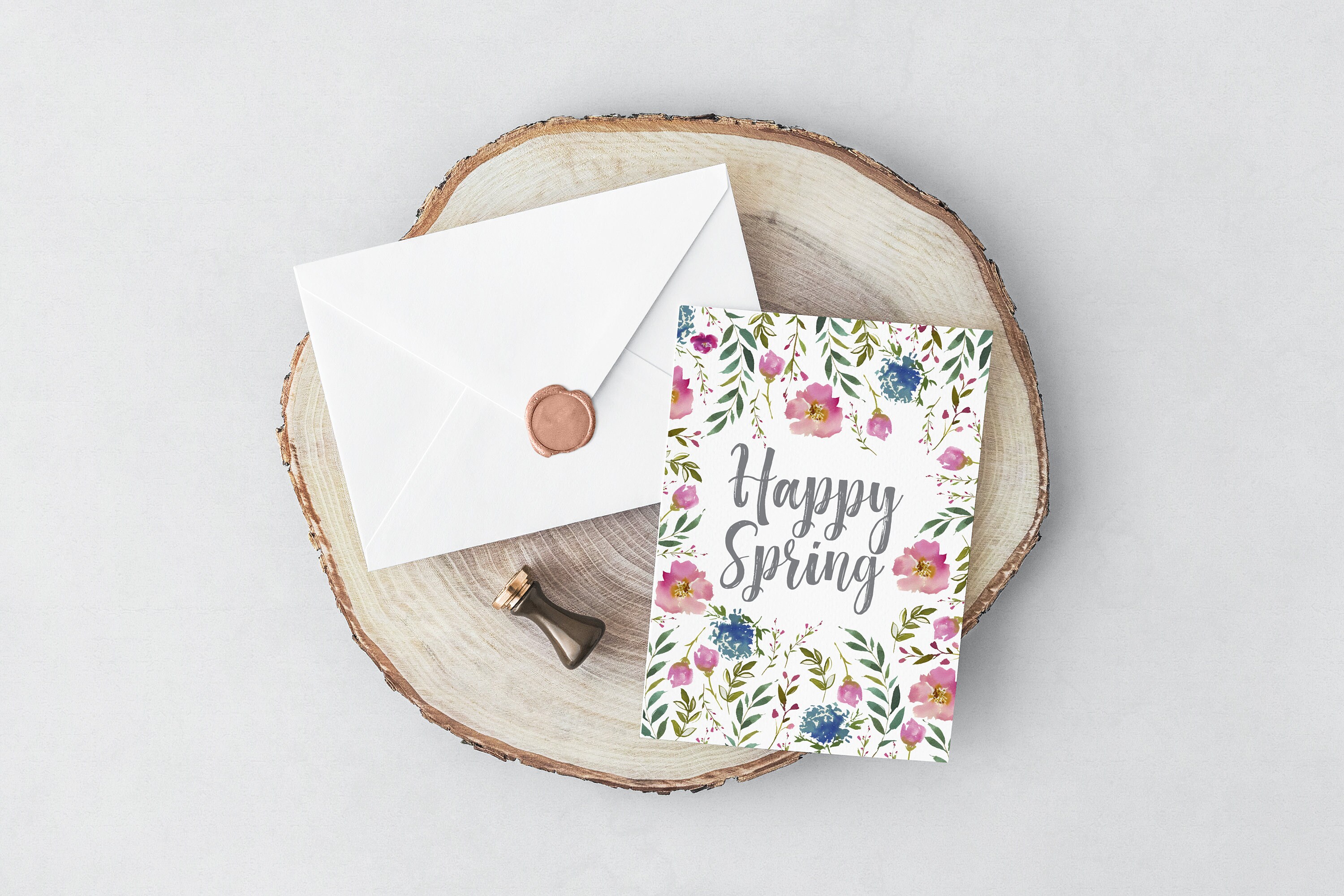 Spring Wall Art Printable Watercolor Happy Spring Sign - Etsy