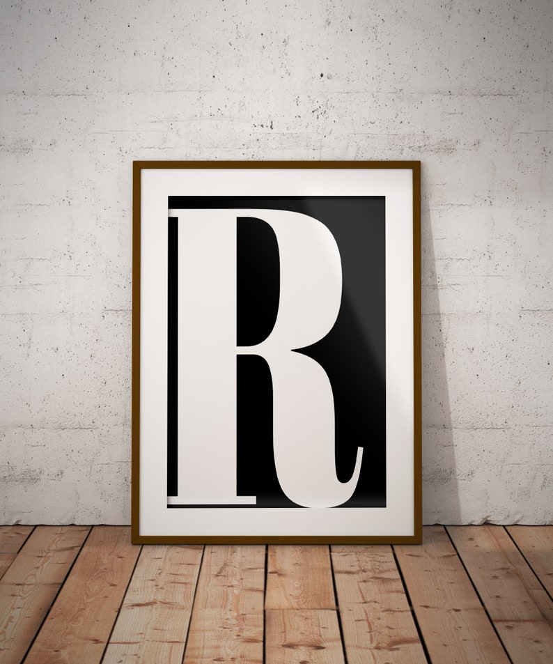 Letter Poster Latter R Sign Modern Printable Art: 4x6 5x7 - Etsy