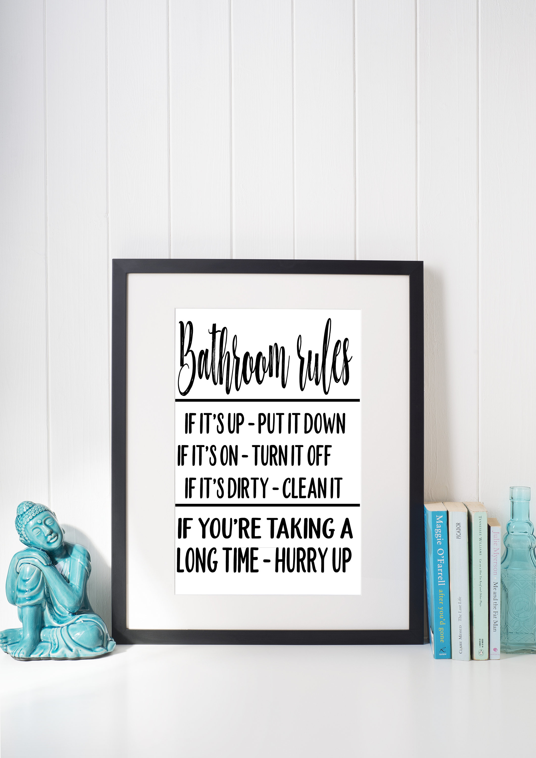 Bathroom Rules Printable Art Washroom and Toilet Wall Decor | Etsy