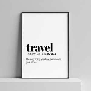 Traveler Gift Idea Travel Definition Poster Printable Art, Digital ...