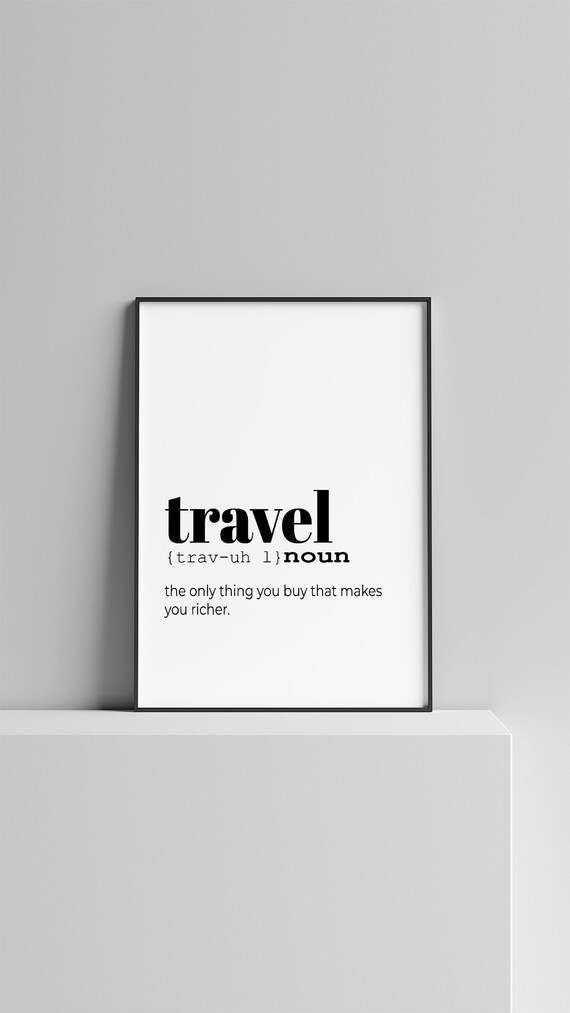 Traveler Gift Idea Travel Definition Poster Printable Art | Etsy