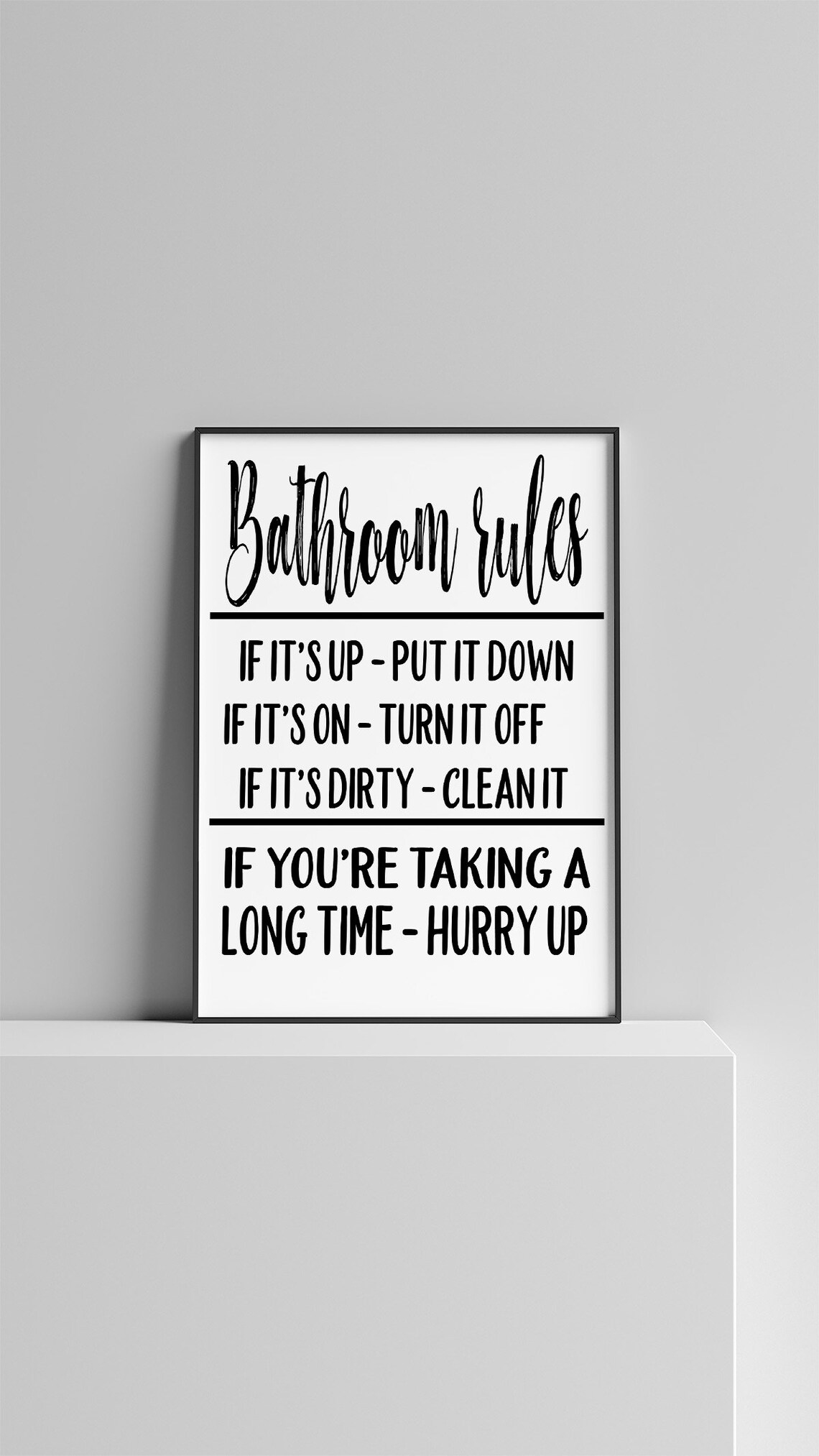 Bathroom Rules Printable Art Washroom and Toilet Wall Decor | Etsy