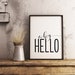 Why Hello Print, Printable Wall Art, Office Decor Hello Sign, Modern ...