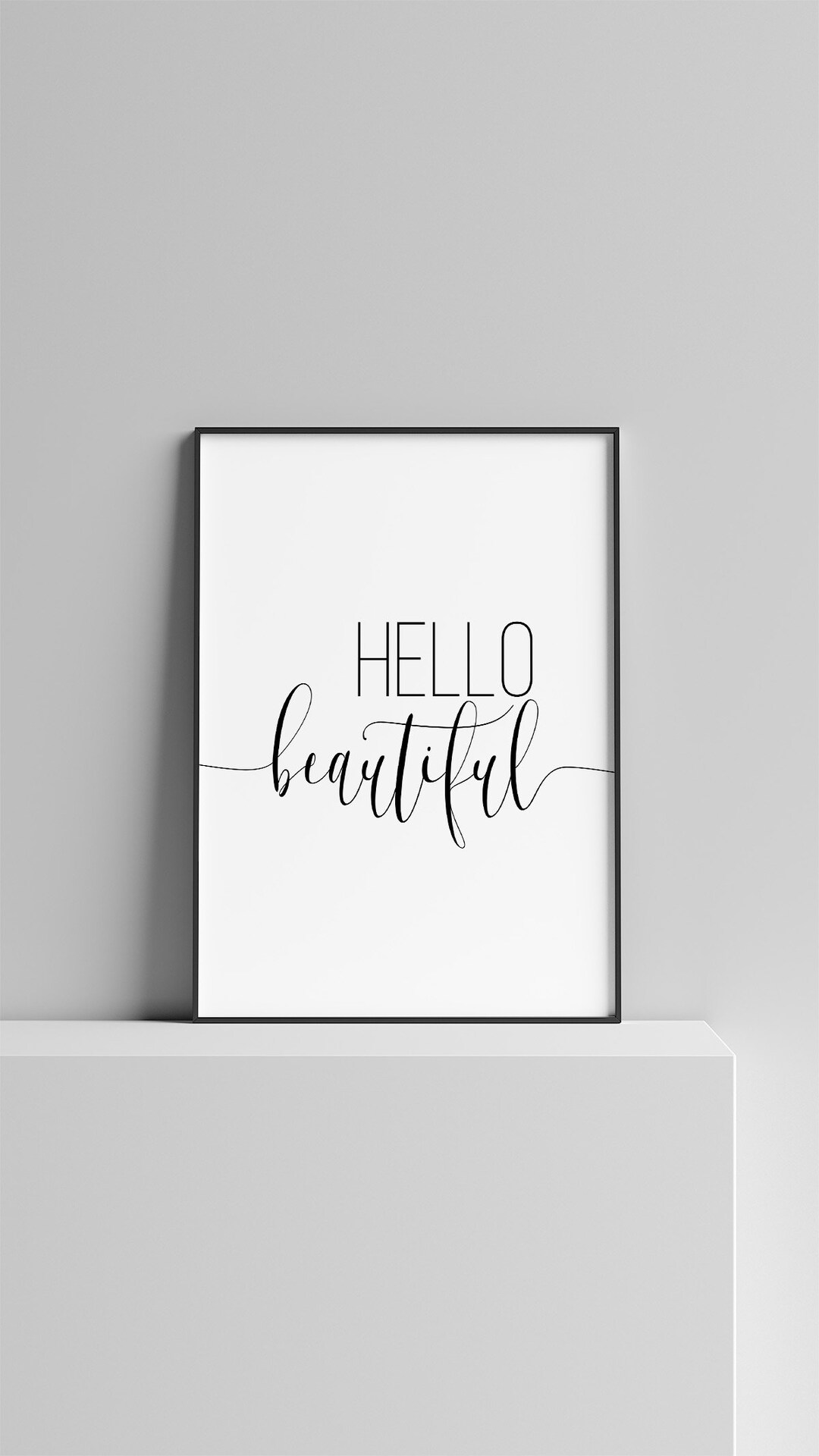 Hello Beautiful Sign Printable, Beautiful Print Wall Art Bedroom Makeup ...