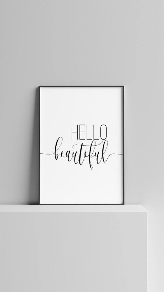 Hello Beautiful Sign Printable Beautiful Print Wall Art | Etsy