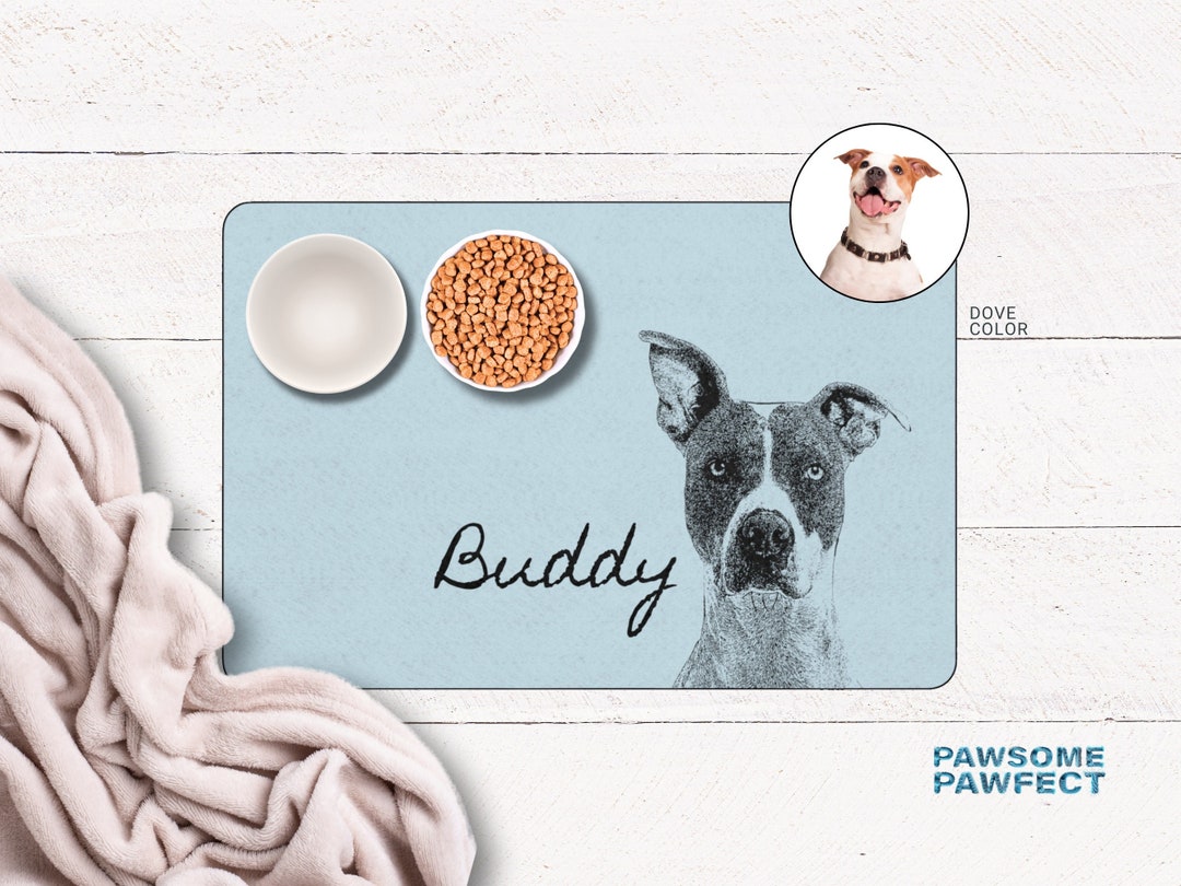 Personalized Dog Mats Using Pet Photo + Name Personalized Dog Food Mat ...