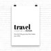 Traveler Gift Idea Travel Definition Poster Printable Art, Digital ...