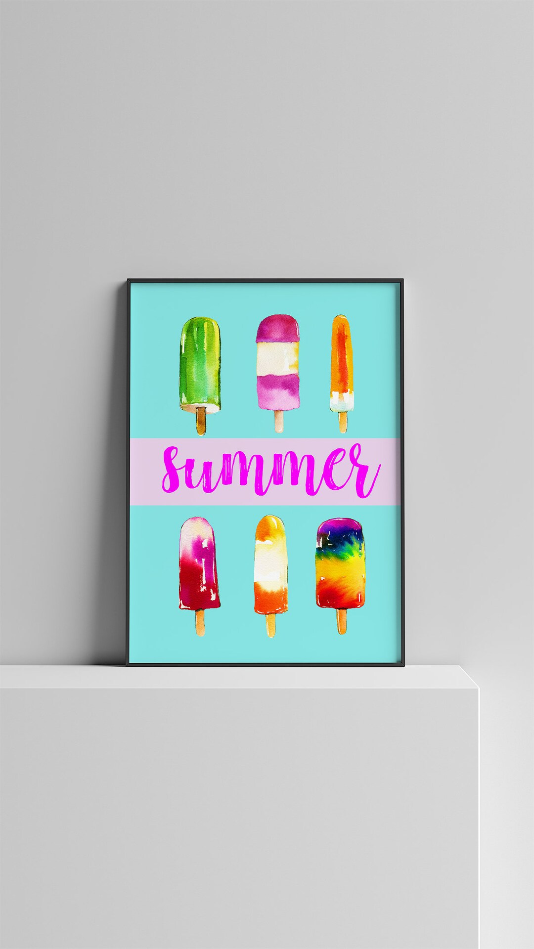 Summer Poster Ice Cream Print, Beach Home Decor Printable Wall Art ...