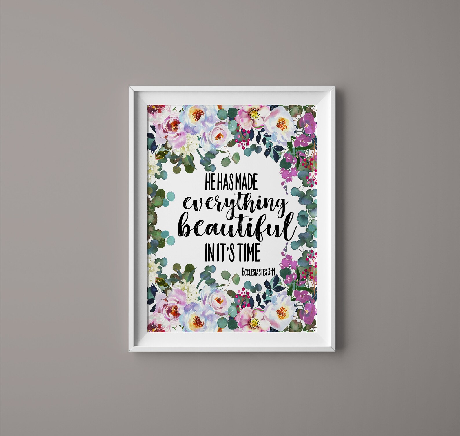 He Has Made Everything Beautiful In It's Time Bible Verse | Etsy