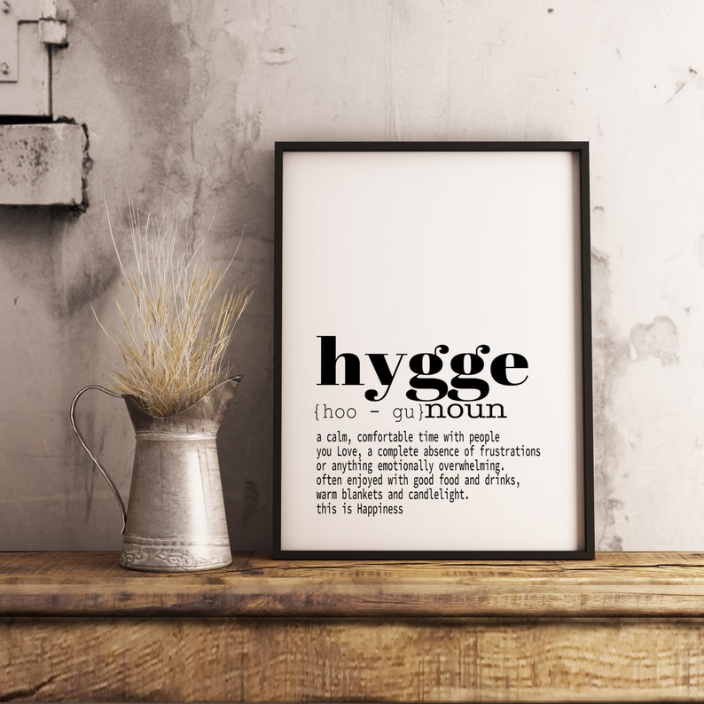 Hygge Definition Wall Print Printable Digital Download: 4x6 | Etsy