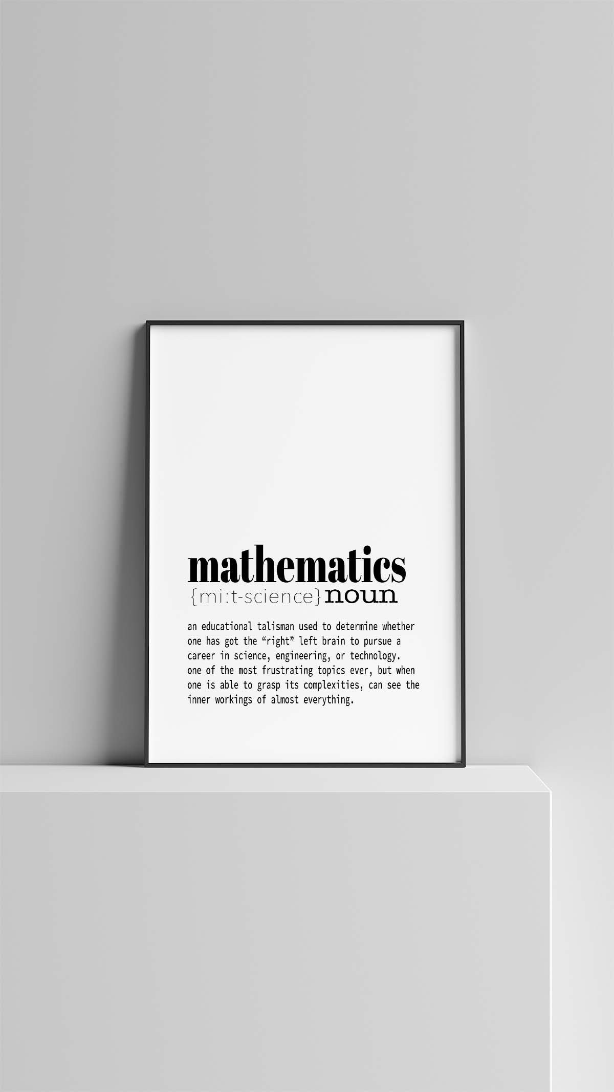 Mathematics Definition Print Printable Math Dictionary Poster - Etsy