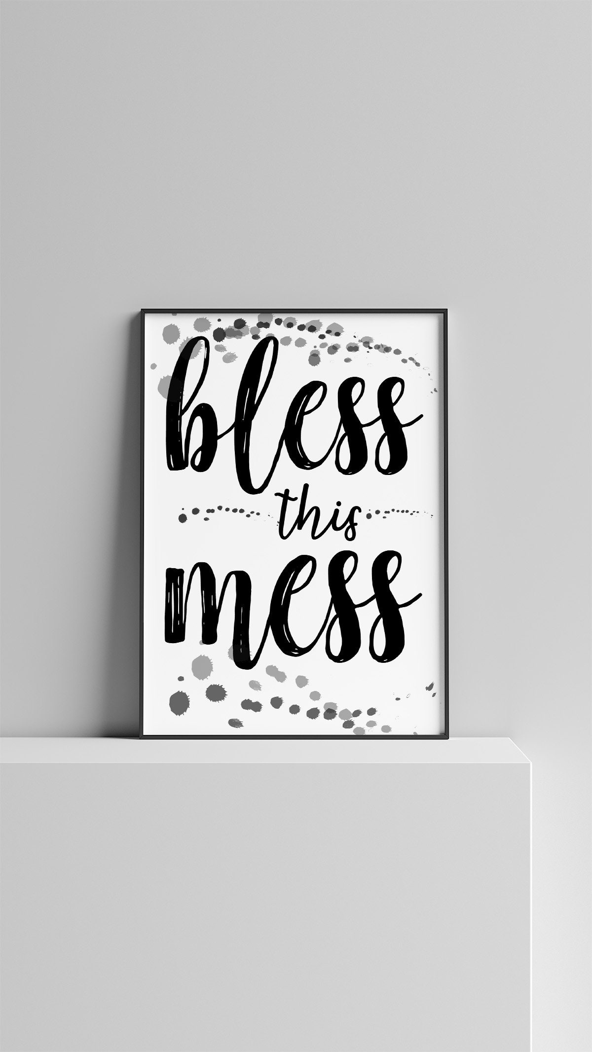 Inspirational Quote Bless This Mess Sign Printable Playroom | Etsy