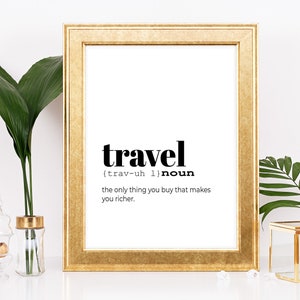 Traveler Gift Idea Travel Definition Poster Printable Art, Digital ...