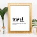 Traveler Gift Idea Travel Definition Poster Printable Art, Digital ...