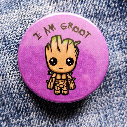 Baby Groot Pin Button Badge I Am Groot 38mm | Etsy