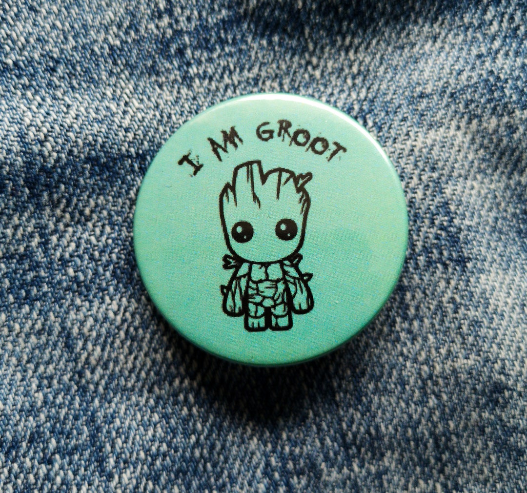 Baby Groot Pin Button Badge I Am Groot 38mm - Etsy