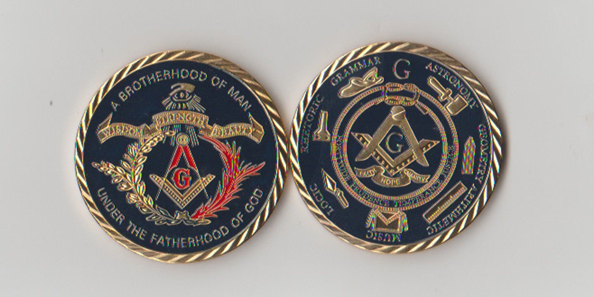 FREEMASONRY MASONIC 1oz 24ct Gold Plated Coin in Coin Case. Mint ...