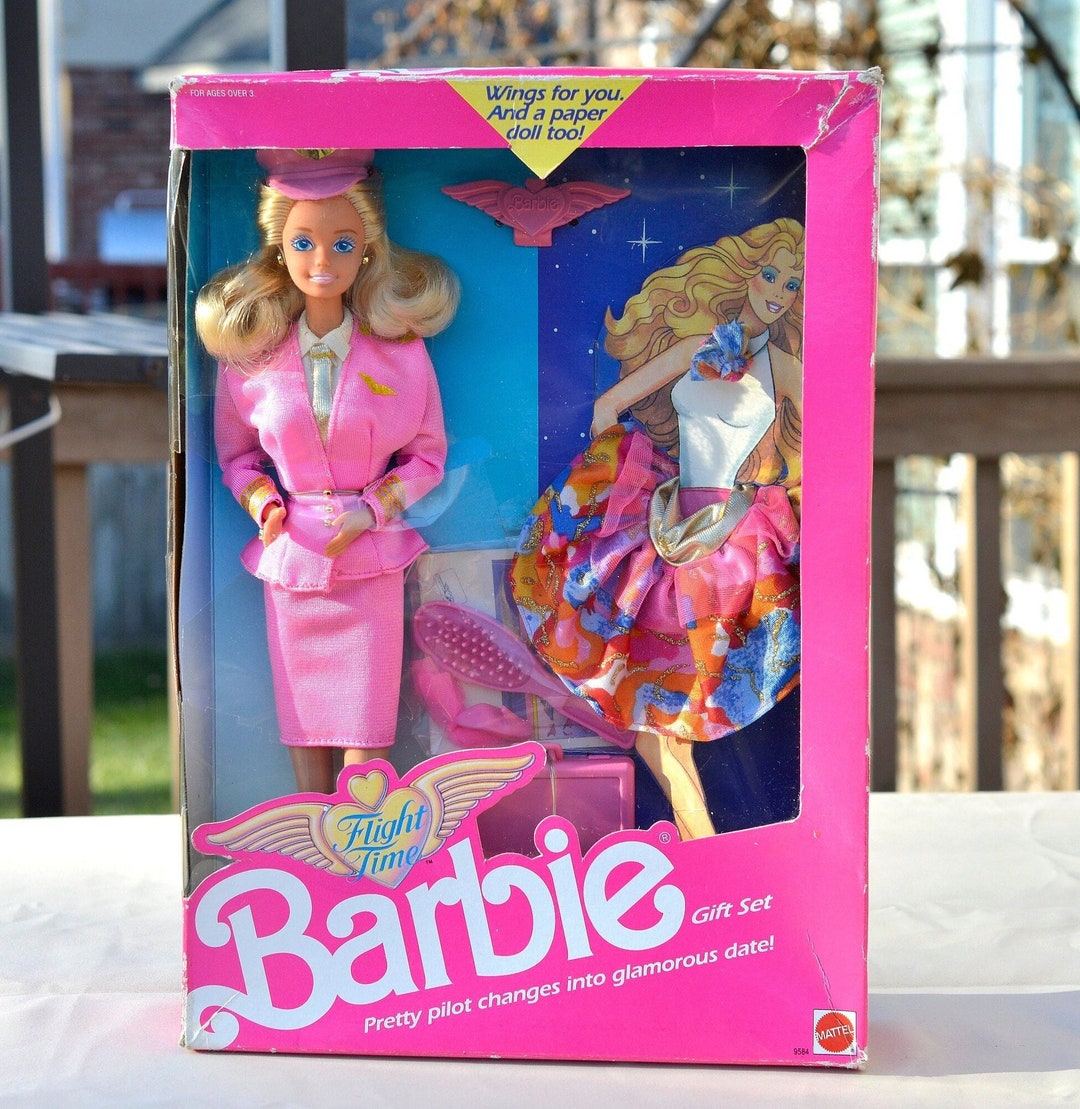 Flight Time Barbie Doll Gift Set 1989 Vintage Mattel, Barbie Pilot, 80s ...