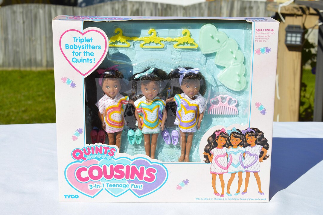 1992 Tyco Quints Cousins Dolls, African American Triplet Babysitters ...