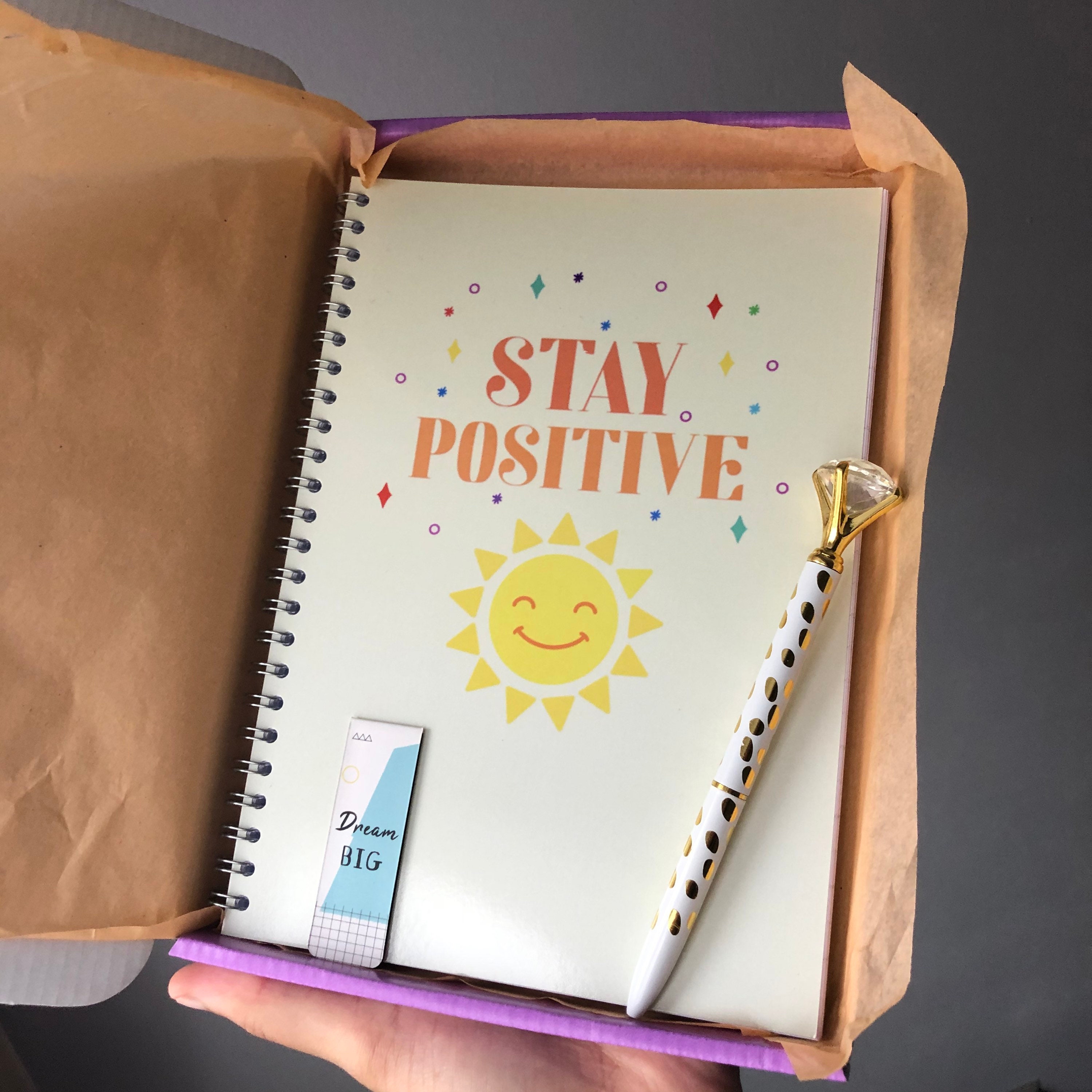 Stationary bundle positive notebook school notebook | Etsy