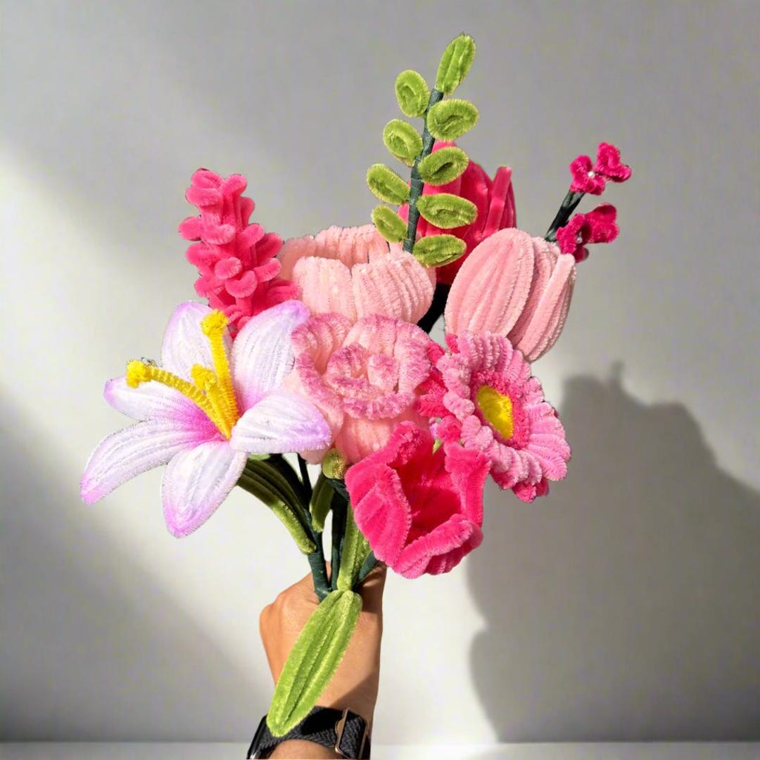 Pipe Cleaner Eternal Flower Bouquet, Handmade Eternal Flower Bouquet ...