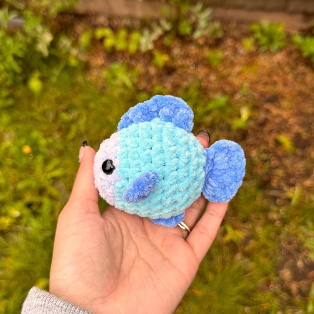 Crochet Fish Stress Ball,handmade Stress Relief Toy, Cute Fish Fidget ...
