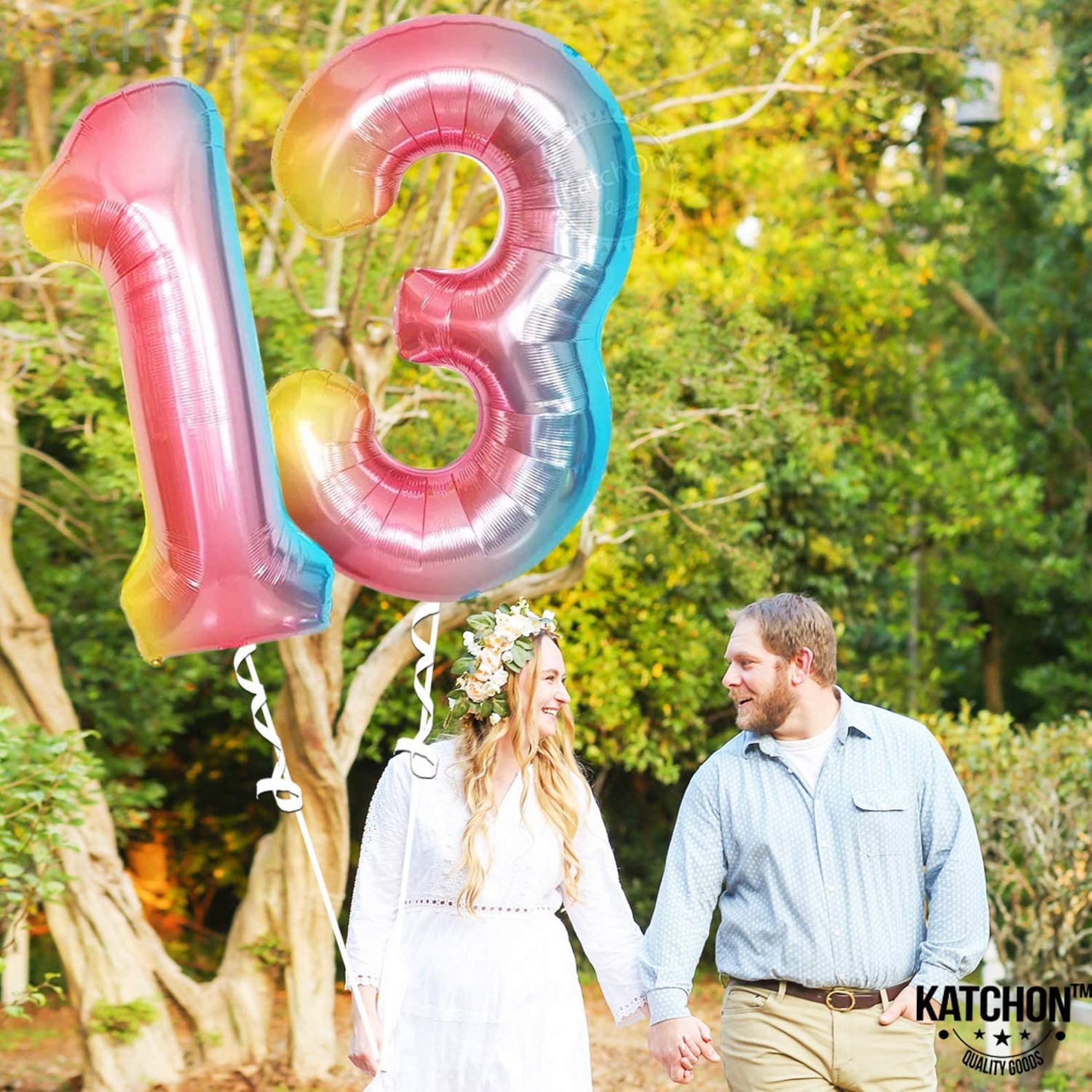 Rainbow Number 13 Balloon for 13th Birthday Large 40 Inch | Etsy