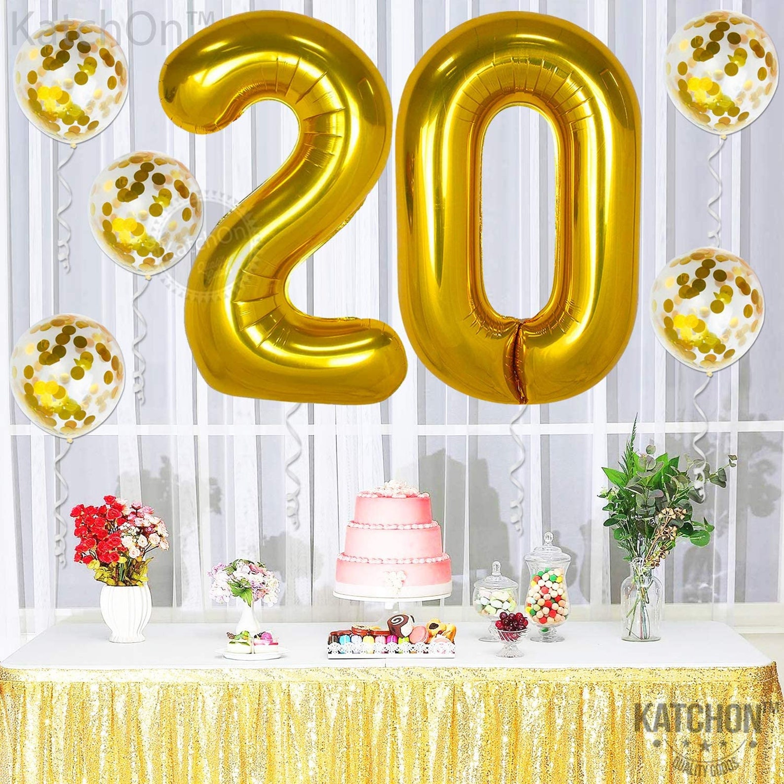 Number 20 Balloons Gold for 20th Birthday large 40 Inchgold | Etsy