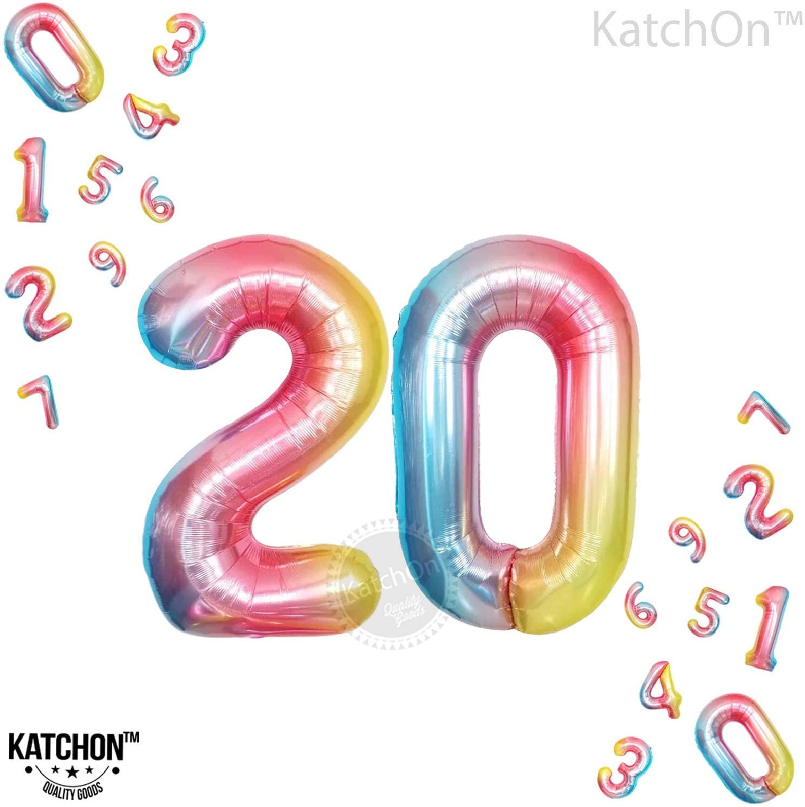 Rainbow Number 20 Balloon for 20th Birthday Large 40 Inch | Etsy