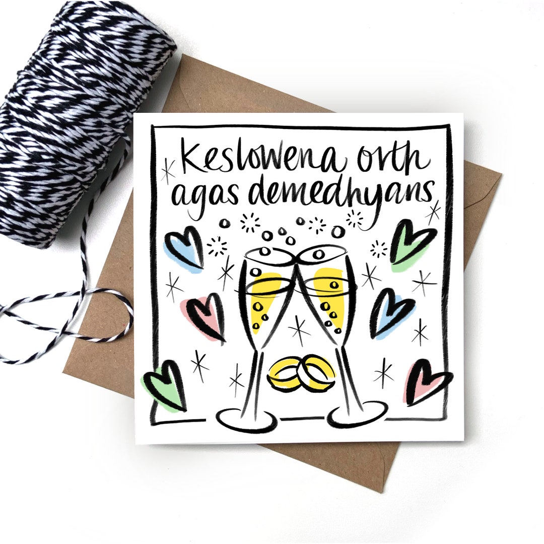 Cornish Wedding Card: 'congratulations' Celebration Card - Etsy