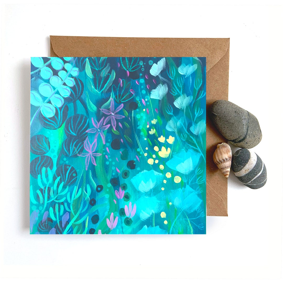 Cornish Rockpool Painting Art Card: Seaside Greetings - Etsy