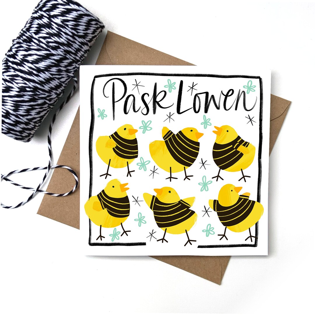 Cornish Language Easter Card, Pask Lowen Happy Easter Cornish Card ...