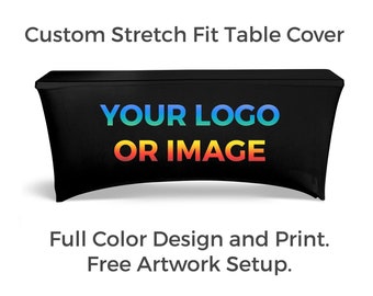 Custom Stretch Tablecloth With Logo Personalized Table Cover - Etsy