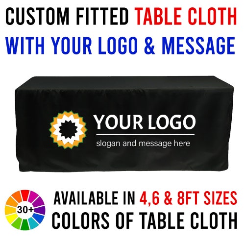 Personalized Tablecloth Promotional Custom Fitted Table Cloth - Etsy