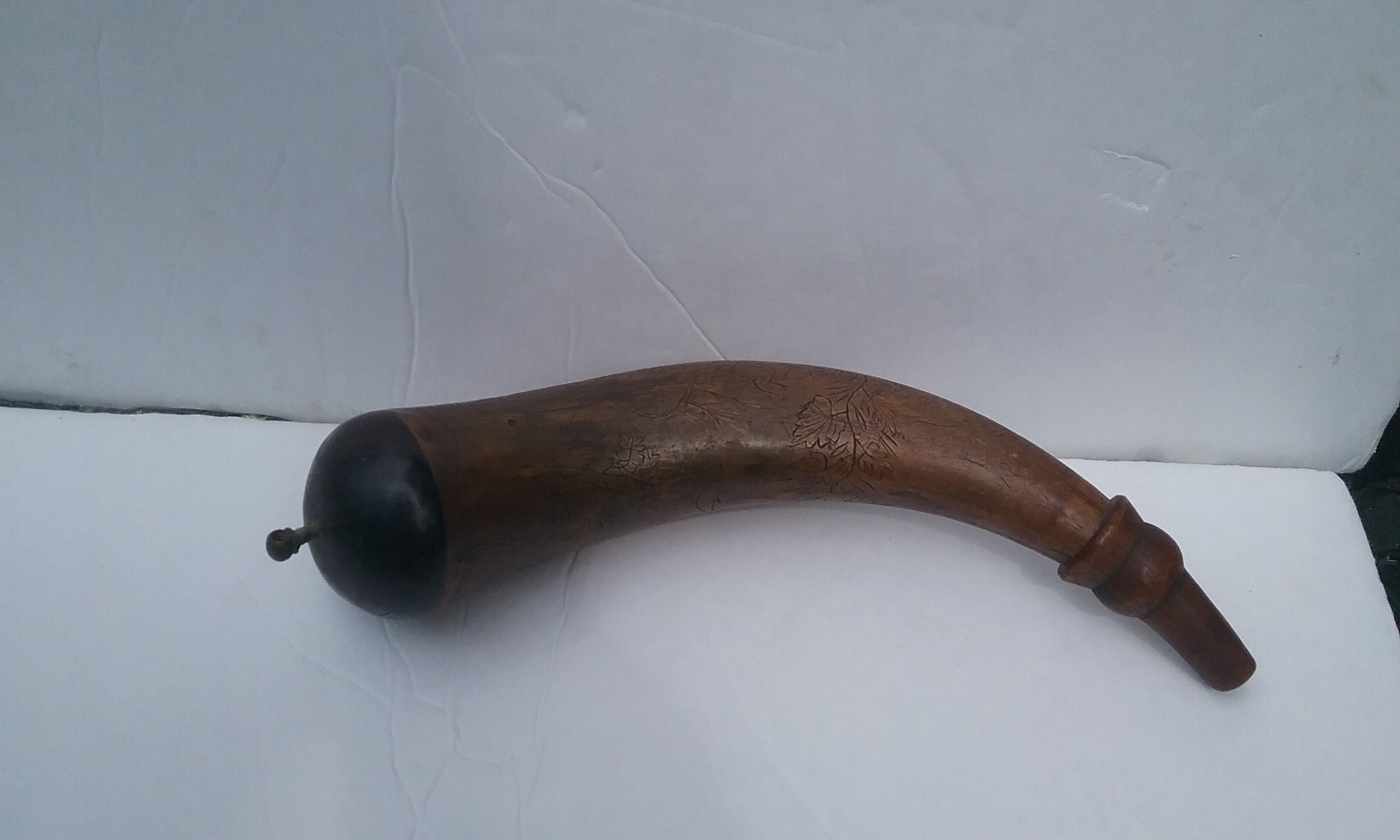 Antique Powder Horn Carved Signed and Dated - Etsy
