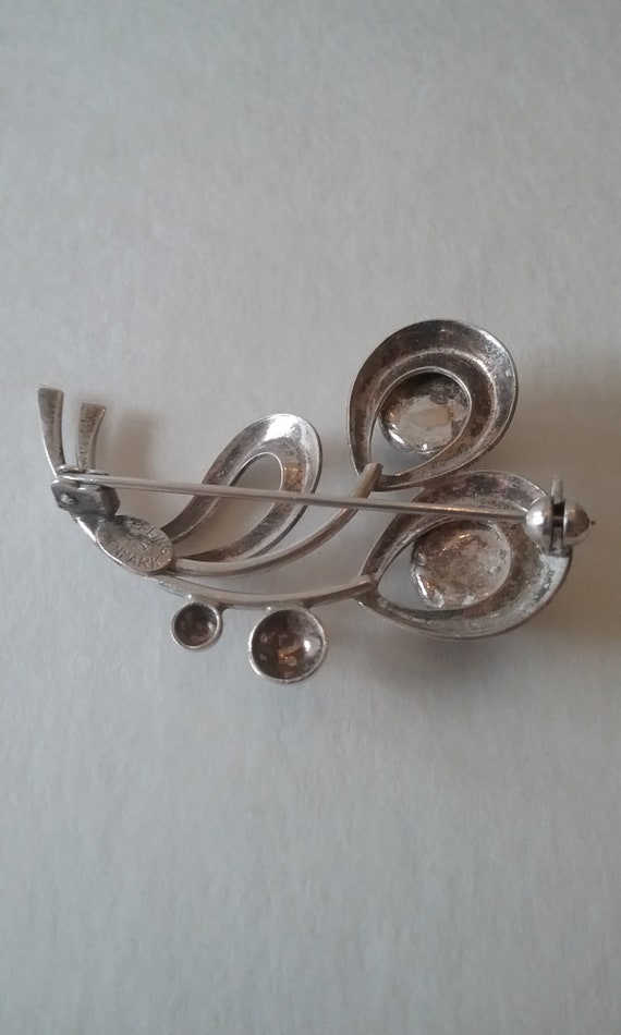 Sterling Silver Denmark Brooch - Gem