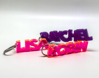 Word keychain | Etsy