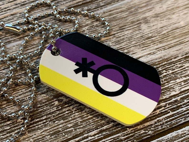 Custom Military-style 'dog' Tag Non-binary LGBT - Etsy