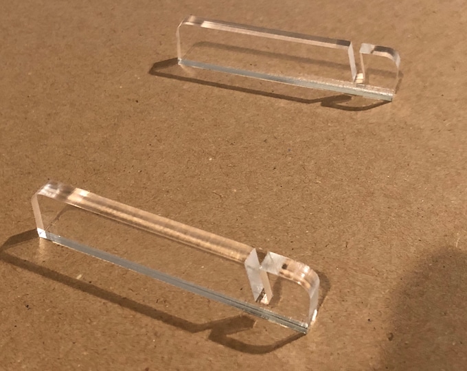 Pair of Slotted Acrylic Feet for Glass Photo Panel or Cutting Board ...