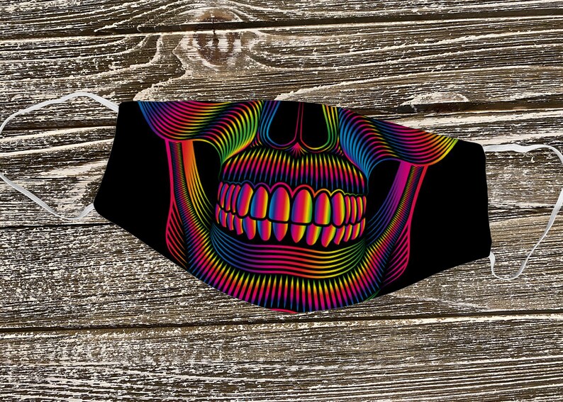 Psychedelic Rainbow Colorful Vibrant Skull Trippy Face - Etsy