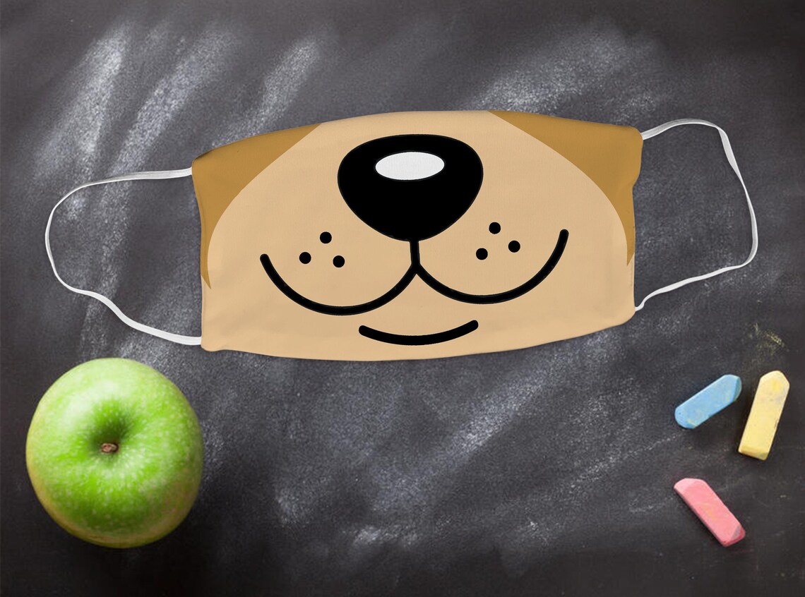 KID SIZED Fun Puppy Dog Canine Face Cover Mask. - Etsy