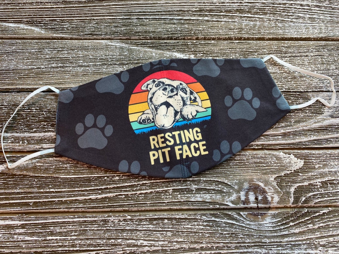 Resting Pit Face Canine Pit Bull Face Cover Mask. - Etsy
