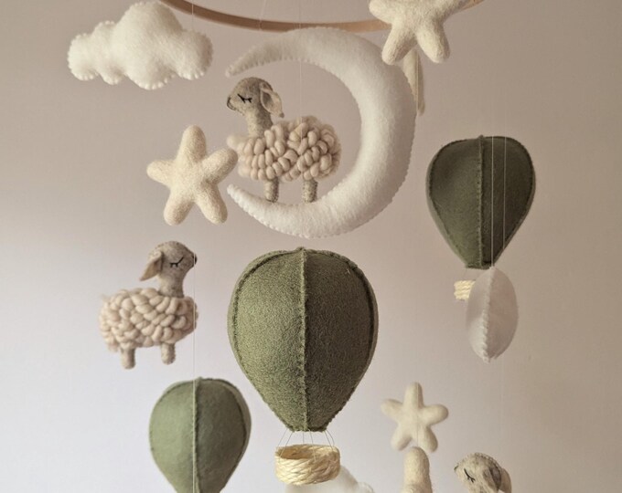Counting Sheep Mobile, Baby Mobile With Sheep, Sheep Mobile, Cot Mobile ...