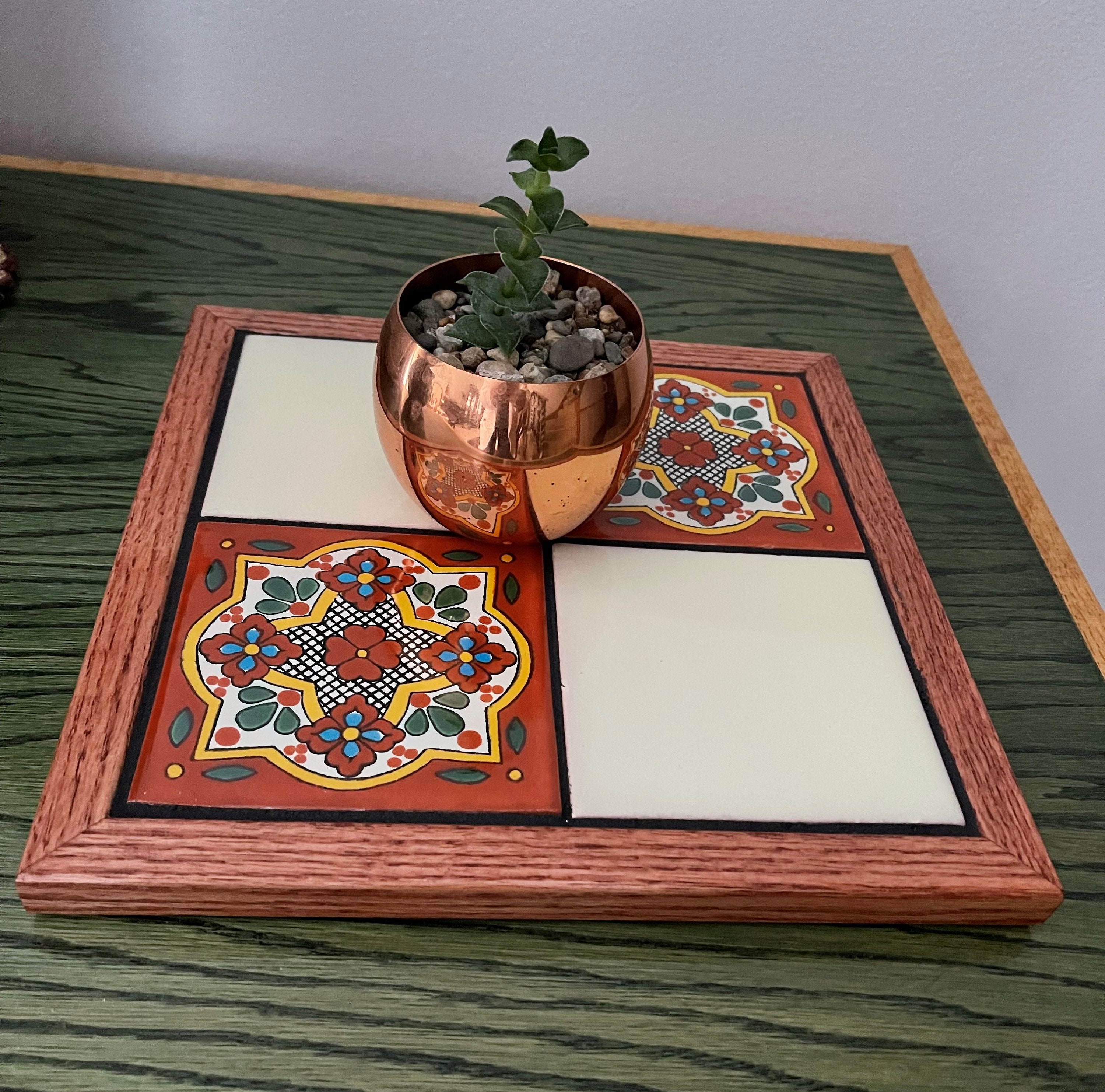 Trivet Handcrafted Oak Wood Frame - 10.5"x10.5" (outside Dim) With 4 ...